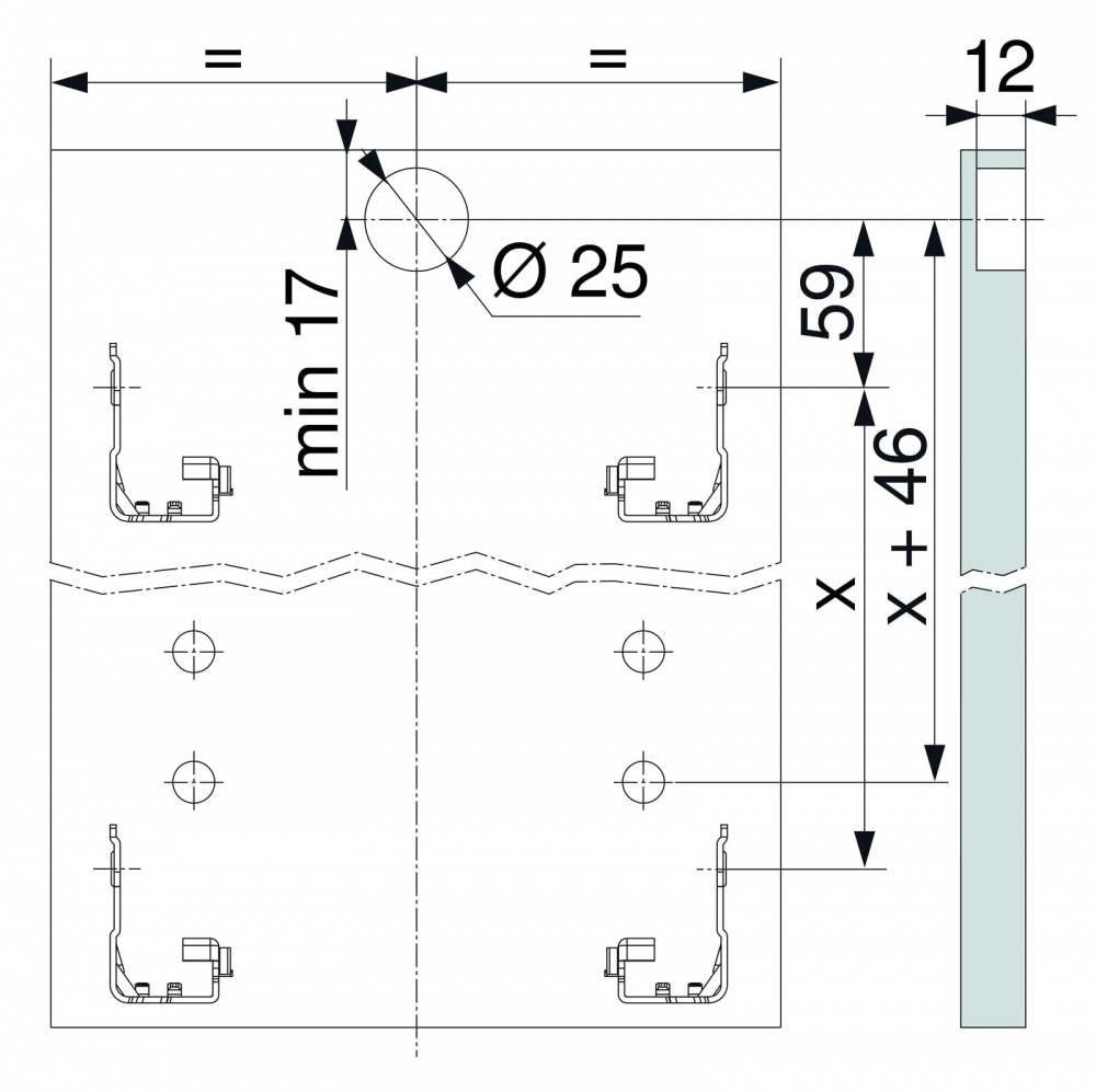 Legrabox Inner Drawer Front Handle with Latch and Housing - solmer.co.uk